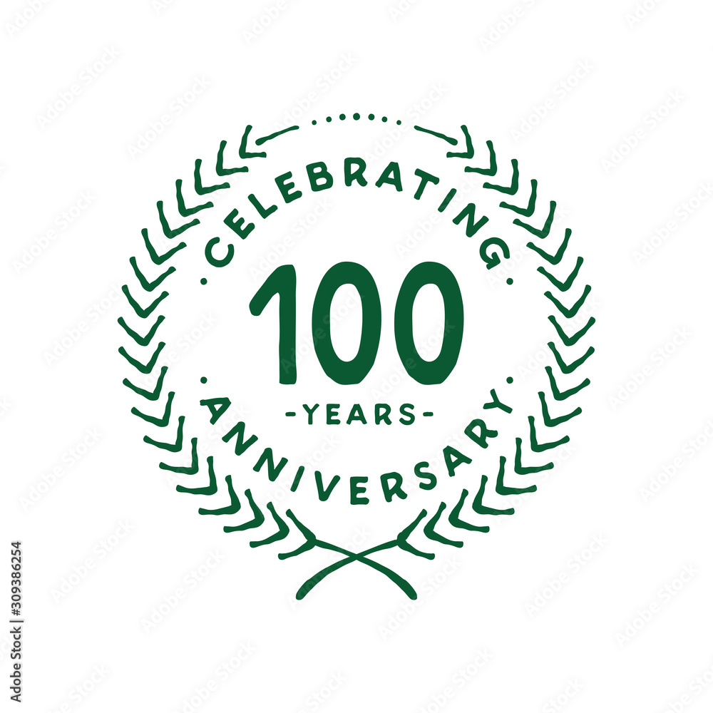 100 years design template. 100th logo. Vector and illustration. Stock ...