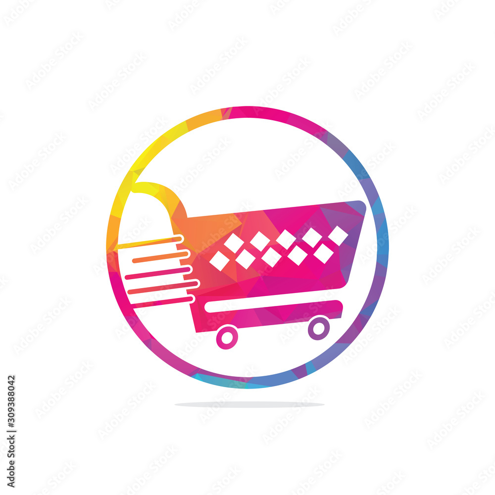 Shopping cart vector logo design. Shopping logo design. On-line ...