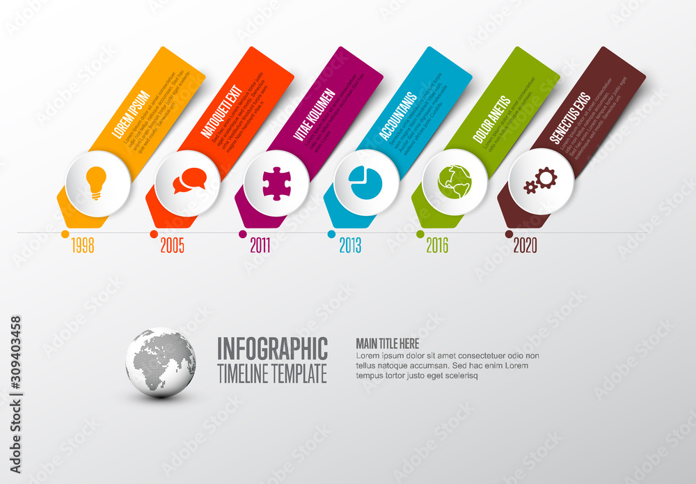 Simple timeline template with icons Stock Vector | Adobe Stock