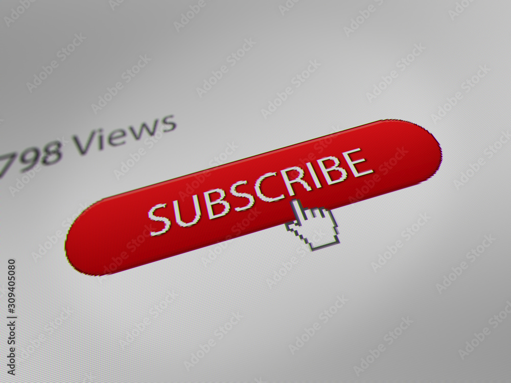 Mouse Cursor Clicking "SUBSCRIBE" Button Stock Illustration | Adobe Stock