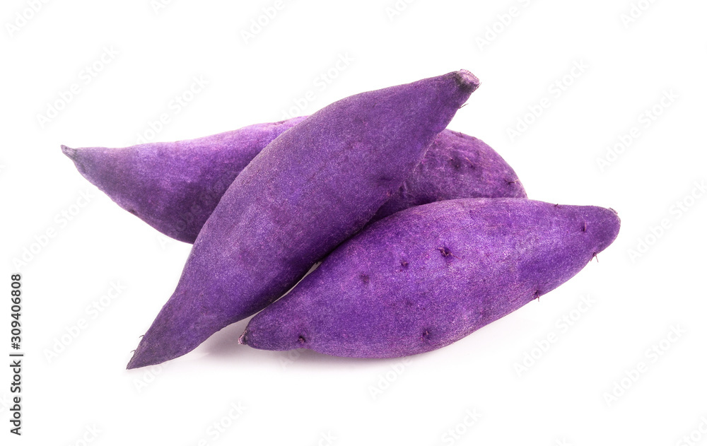 purple yams on isolated white background Stock Photo | Adobe Stock