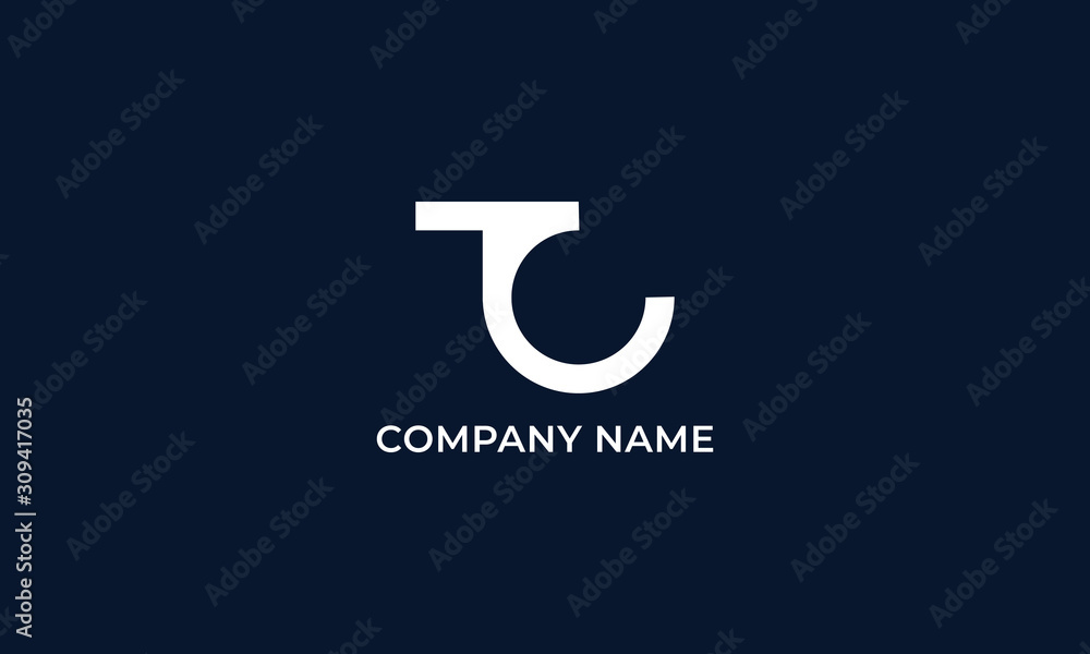 Minimalist line art letter TC logo. This logo icon incorporate with ...