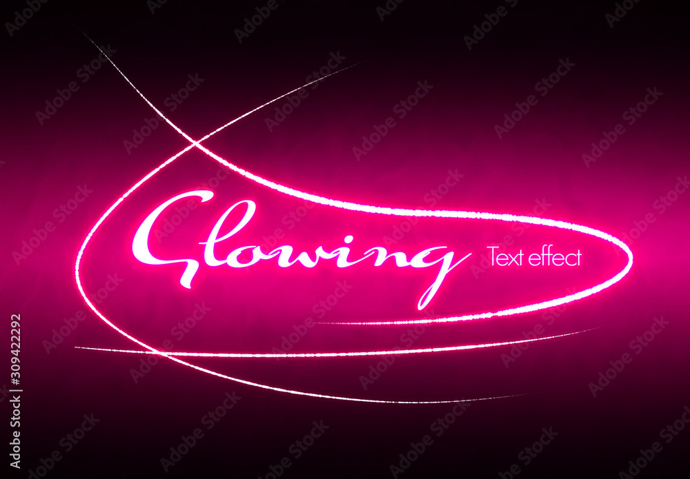 Glowing Text Effect Mockup Stock Template | Adobe Stock