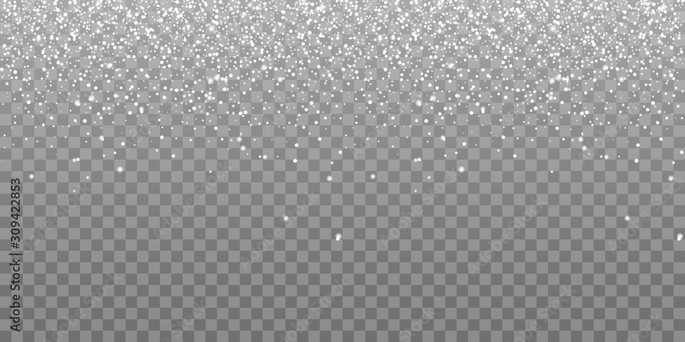 Seamless realistic falling Snow Isolated on transparent background ...