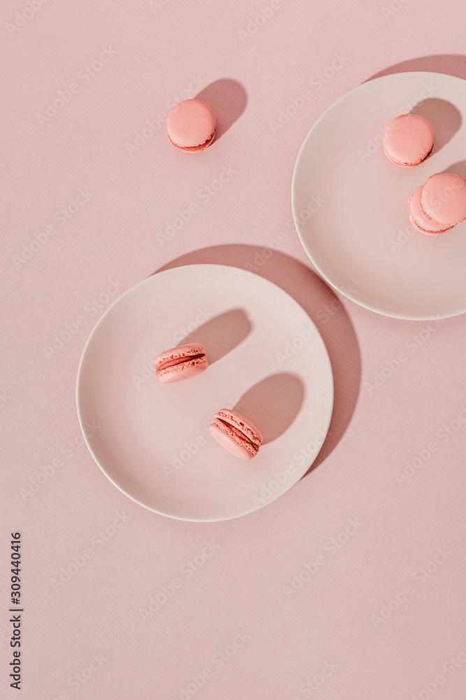 Pink macarons Stock Photo | Adobe Stock