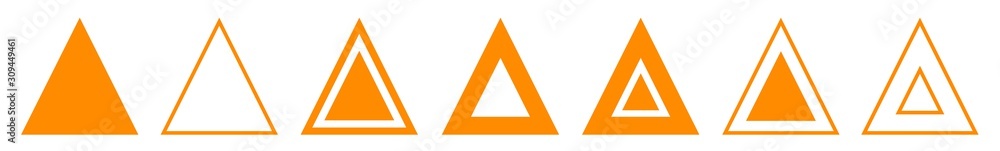 Triangle Icon Orange | Label Triangles | Frame Logo | Emblem | Traffic ...