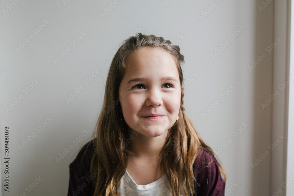 Kid on plain white background Stock Photo | Adobe Stock