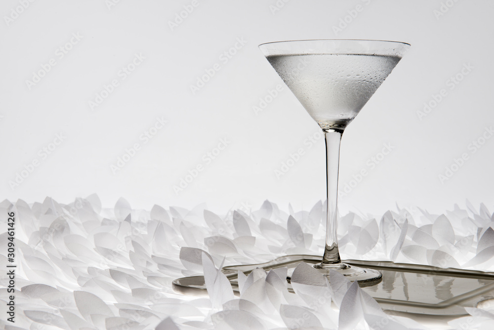 HIgh End White Cocktail glasses with White background Stock Photo ...