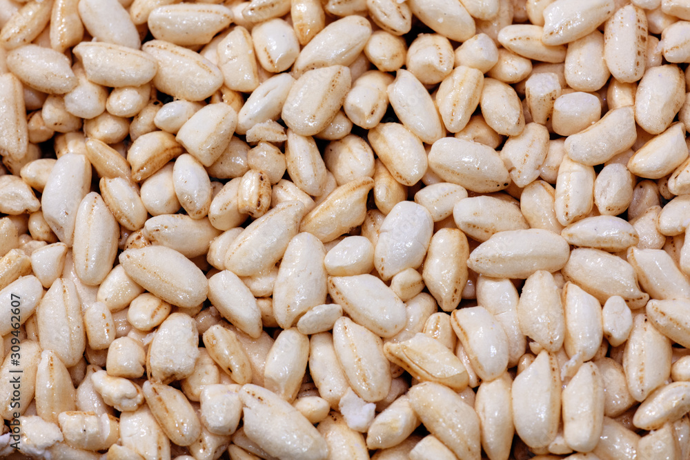Puffed rice texture, Puffed rice as background Stock Photo | Adobe Stock