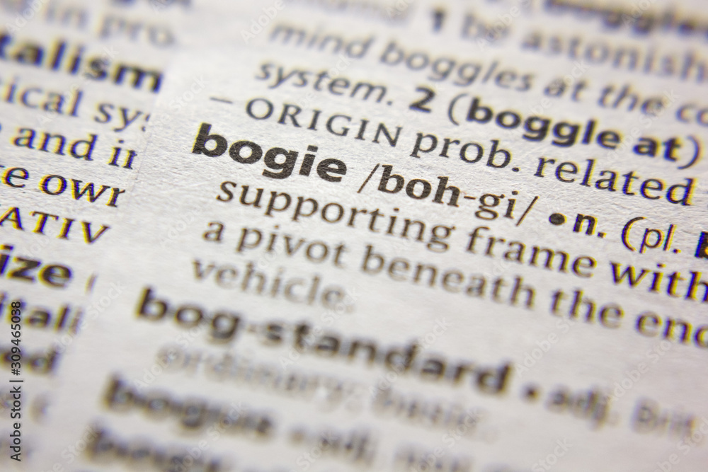 Word or phrase Bogie in a dictionary. Stock Photo | Adobe Stock