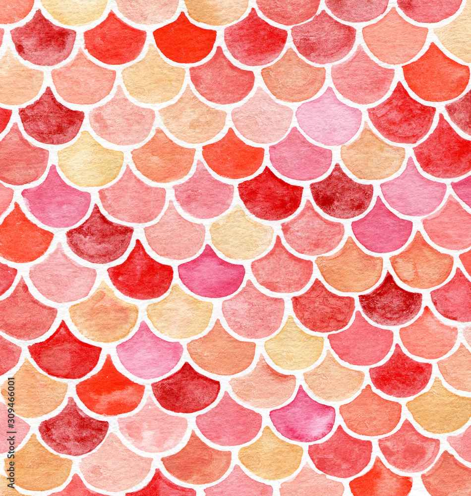 Watercolor fish scale pattern Stock Photo | Adobe Stock