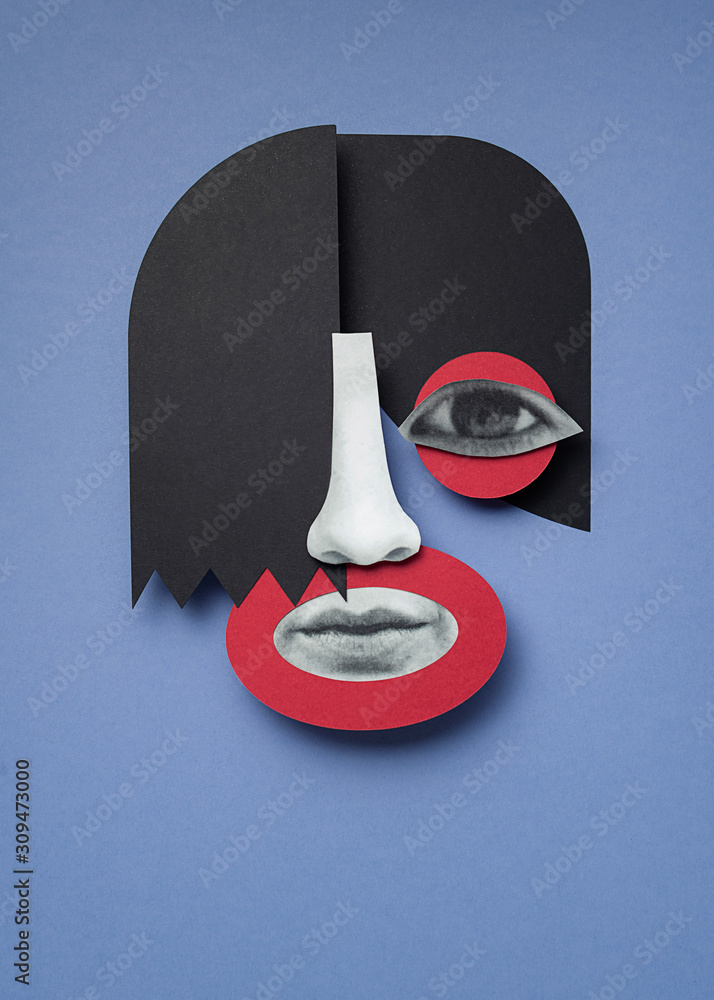 Collage face Stock Photo | Adobe Stock