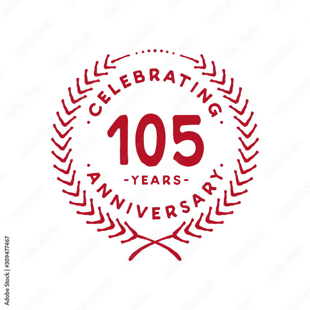 105 years design template. 105th logo. Vector and illustration. Stock ...
