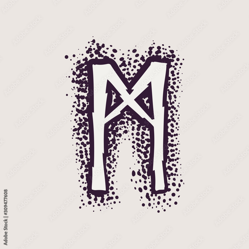 Letter M rune logo on the dots background. Stock Vector | Adobe Stock
