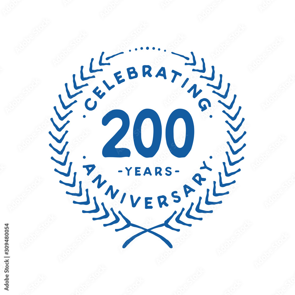 200 years design template. 200th logo. Vector and illustration. Stock ...