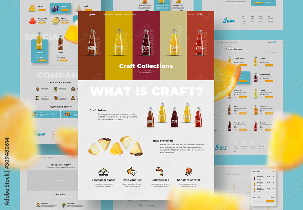 Digital UI E-commerce Layout Set plantilla de Stock | Adobe Stock