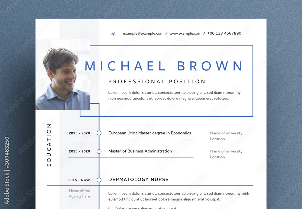 Creative Resume Layout with Geometric Shapes and Lines Stock Template ...