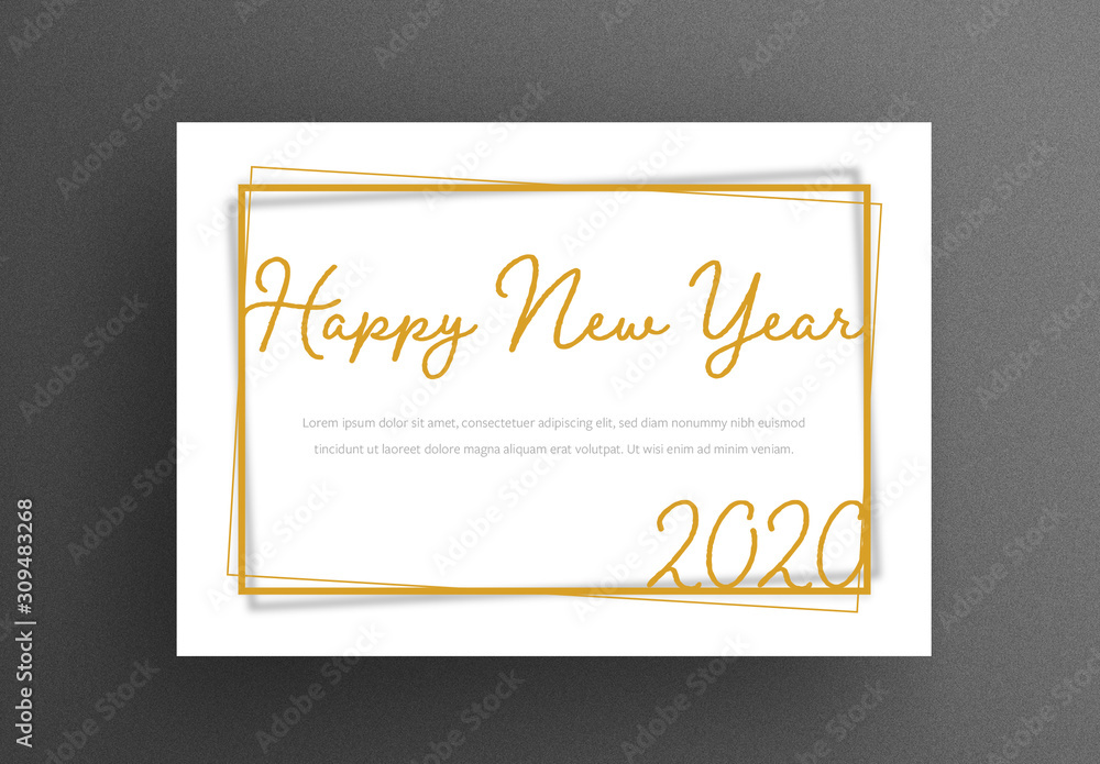 Greeting Card Layout with Gold Frame and Decorative Typography Stock ...