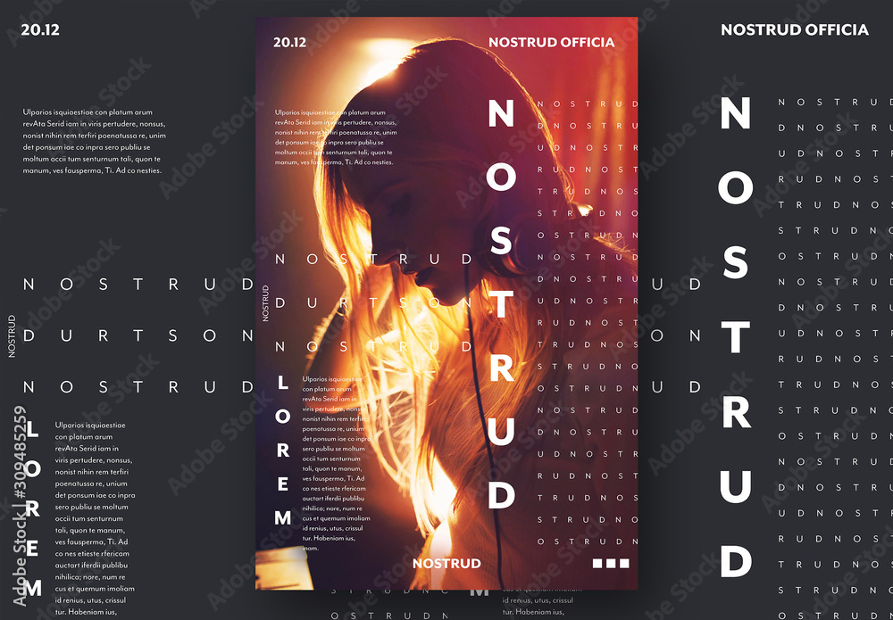 Event Poster Layout with Photo Placeholder Stock Template | Adobe Stock