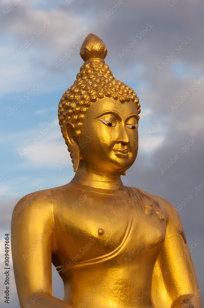 Vertical low angle shot of a famous historic monument in Tiger Cave ...