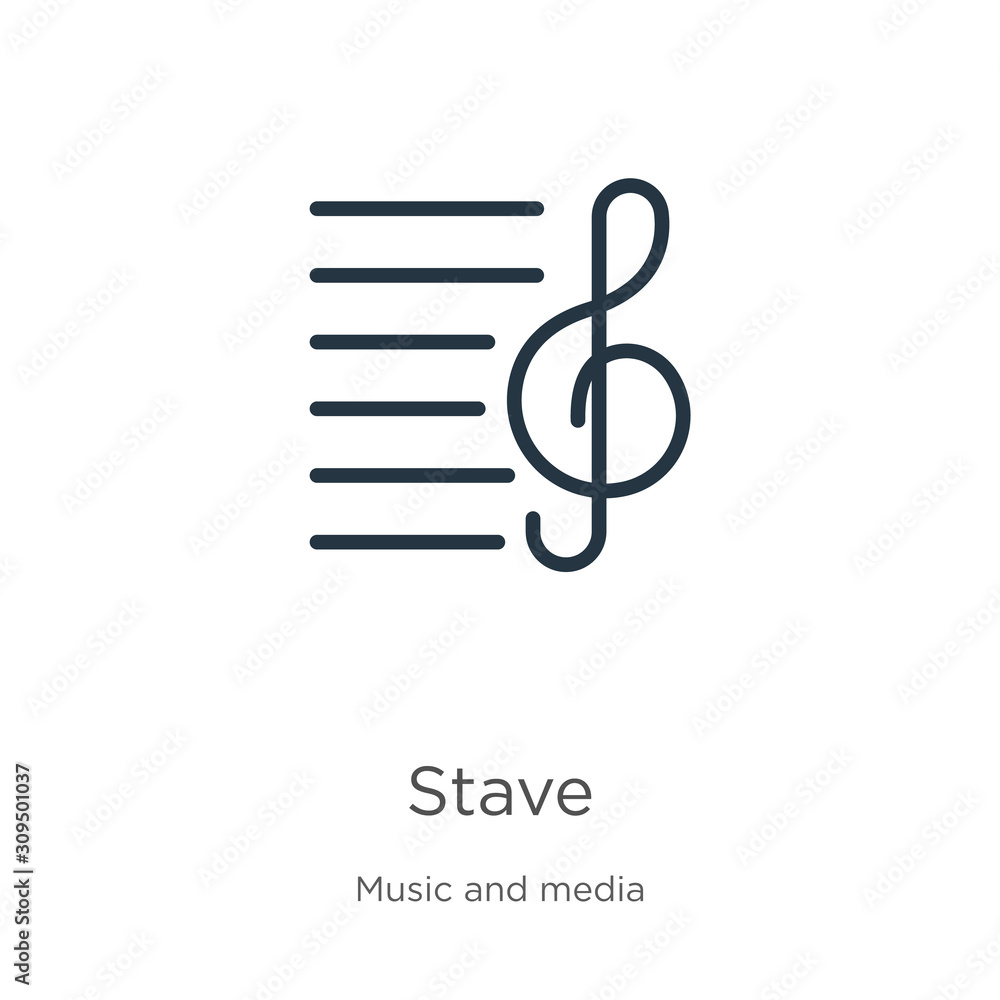 Stave icon vector. Trendy flat stave icon from music and media ...