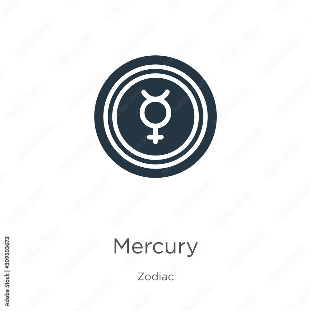 Mercury icon vector. Trendy flat mercury icon from zodiac collection ...