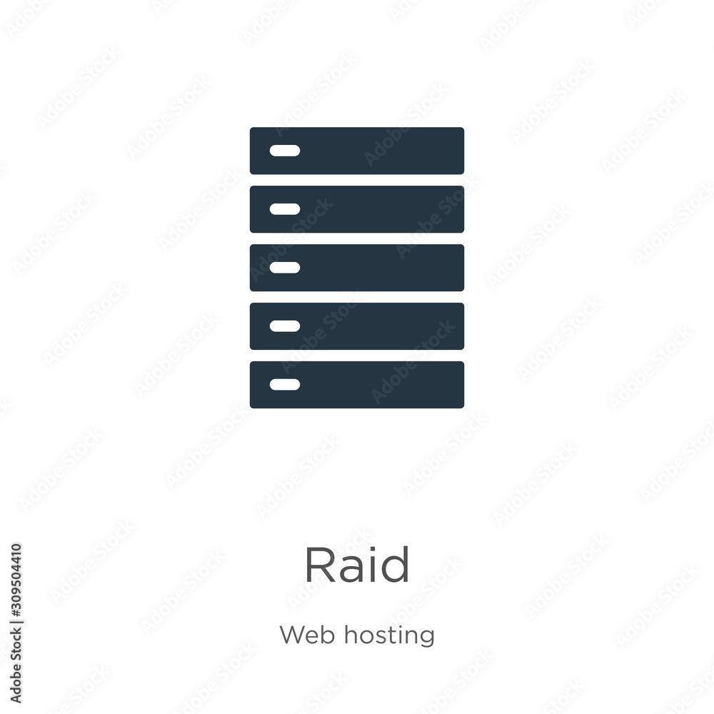 Raid icon vector. Trendy flat raid icon from web hosting collection ...