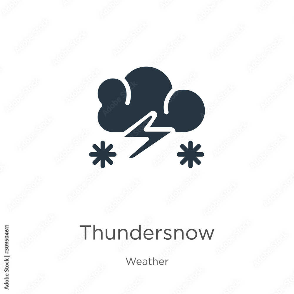 Thundersnow icon vector. Trendy flat thundersnow icon from weather ...