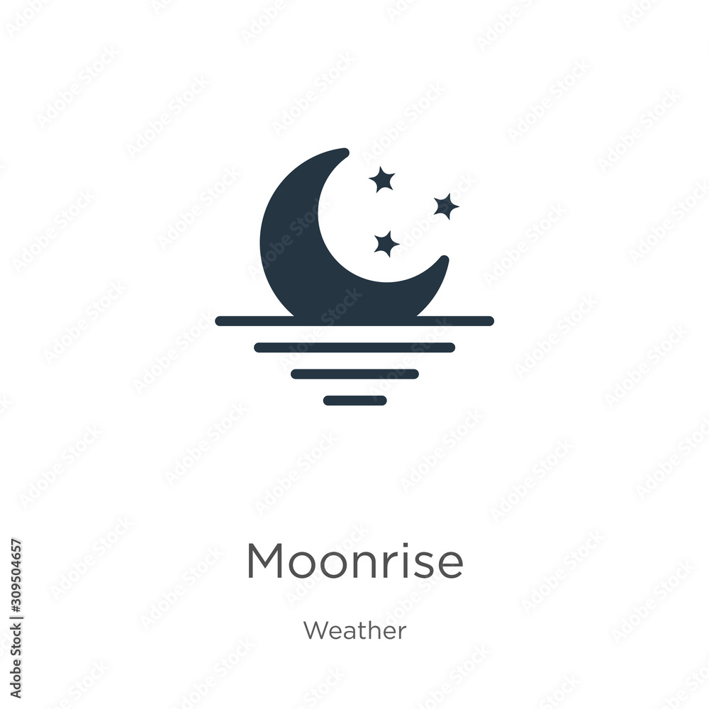 Moonrise icon vector. Trendy flat moonrise icon from weather collection ...