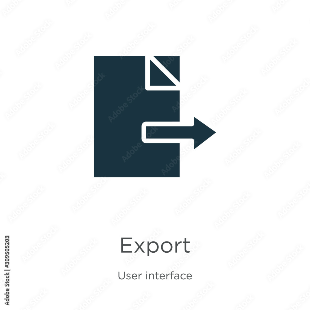 Export icon vector. Trendy flat export icon from user interface ...