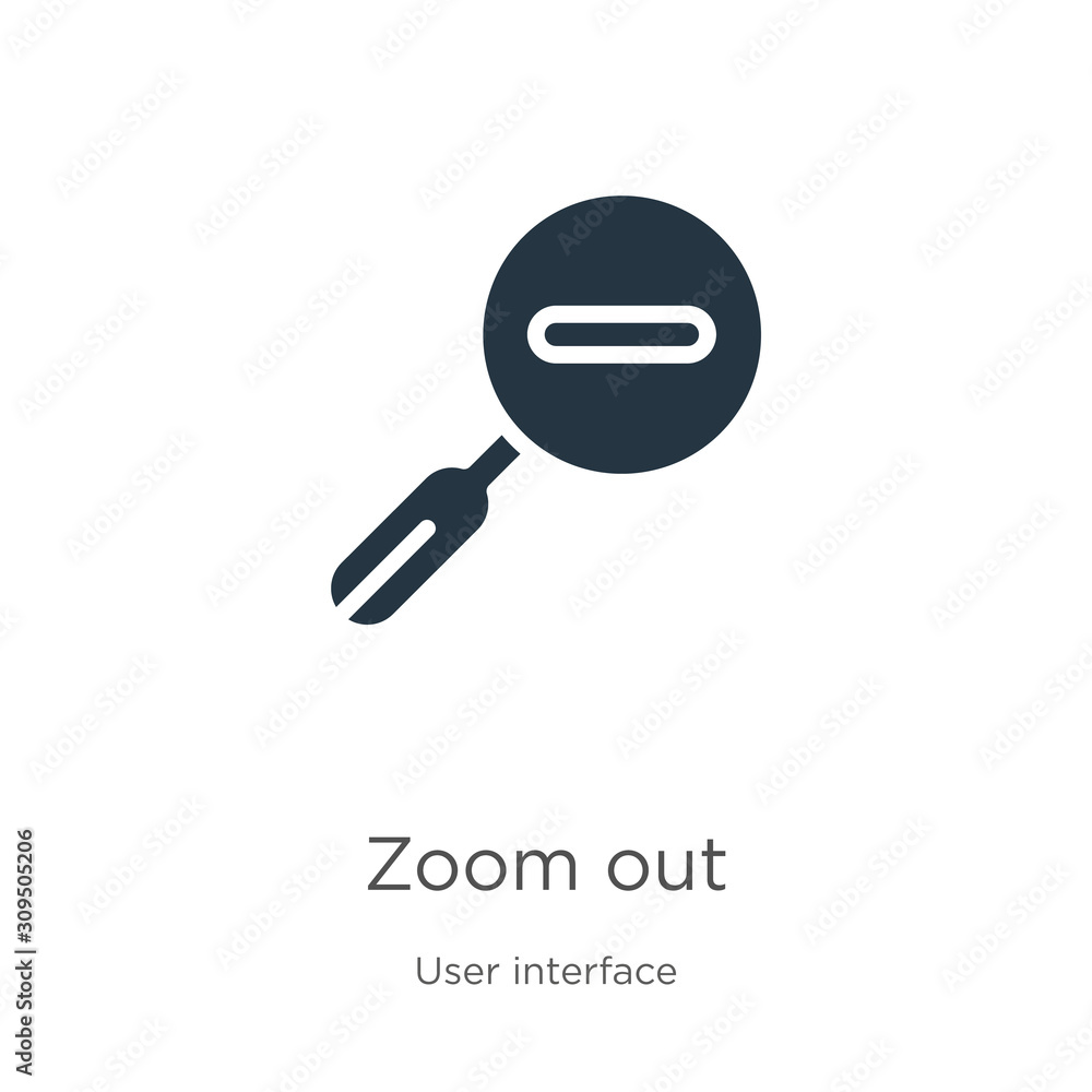 Zoom out icon vector. Trendy flat zoom out icon from user interface ...