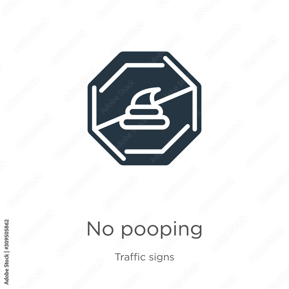 No pooping icon vector. Trendy flat no pooping icon from traffic signs collection isolated on ...