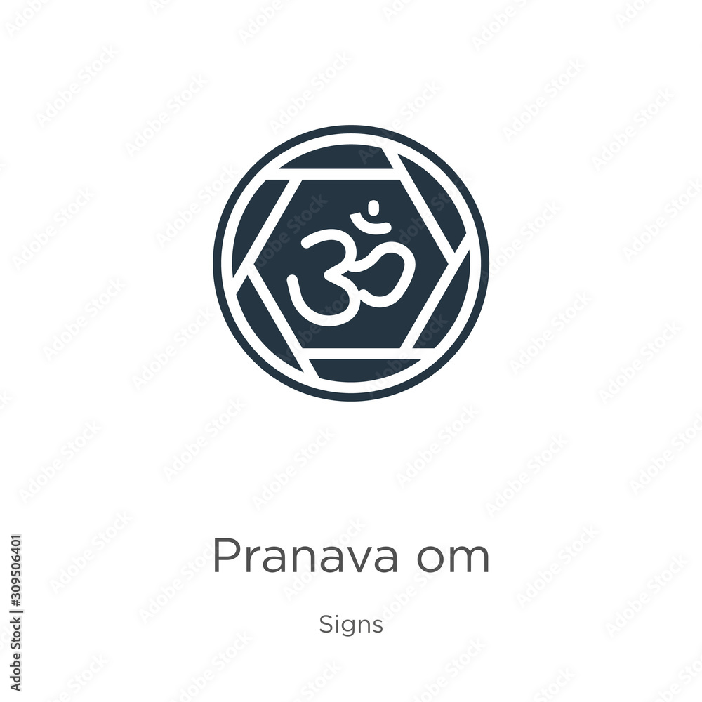 Pranava om icon vector. Trendy flat pranava om icon from signs ...