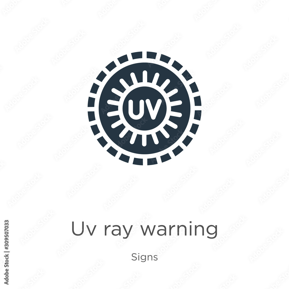 Uv ray warning icon vector. Trendy flat uv ray warning icon from signs ...