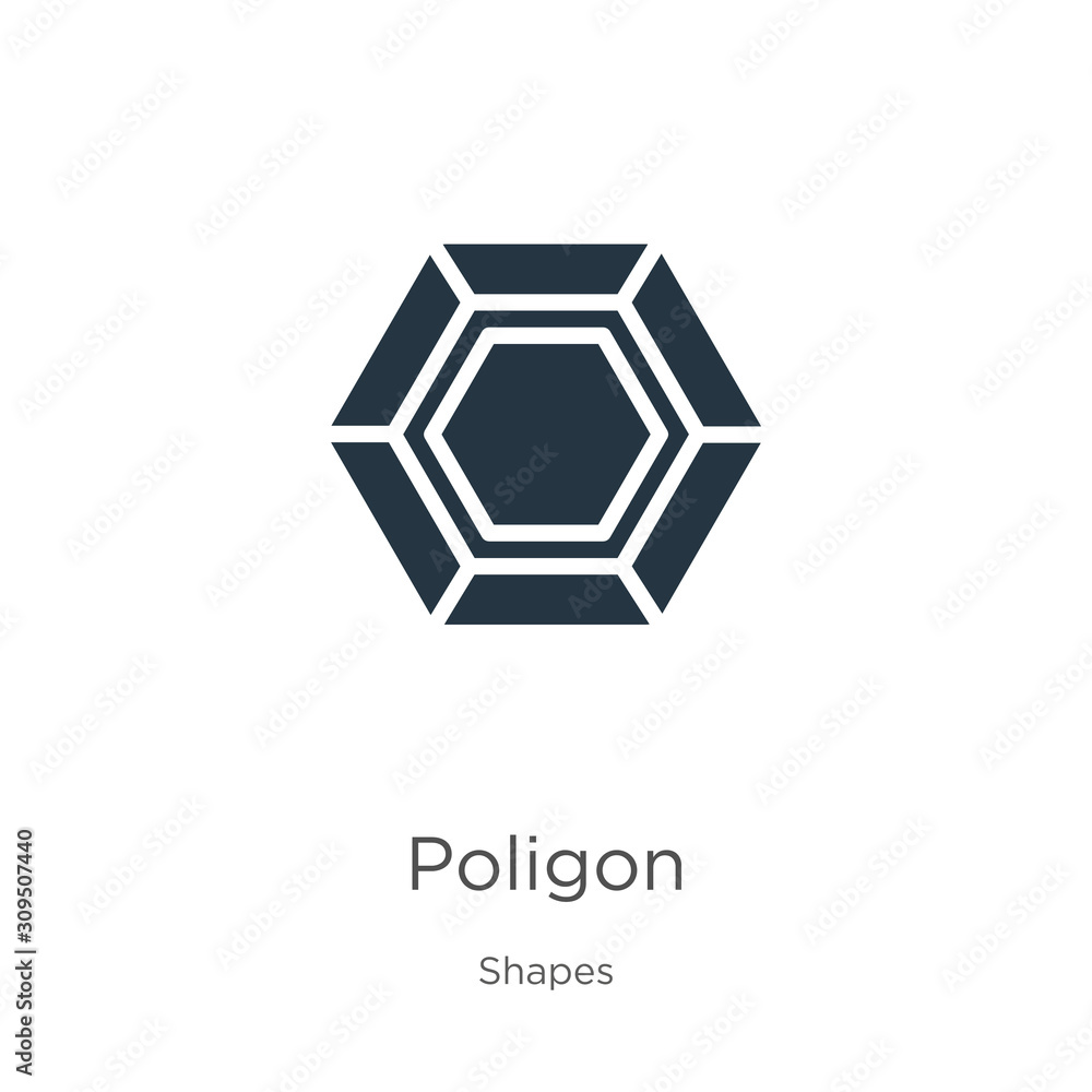 Poligon icon vector. Trendy flat poligon icon from shapes collection ...