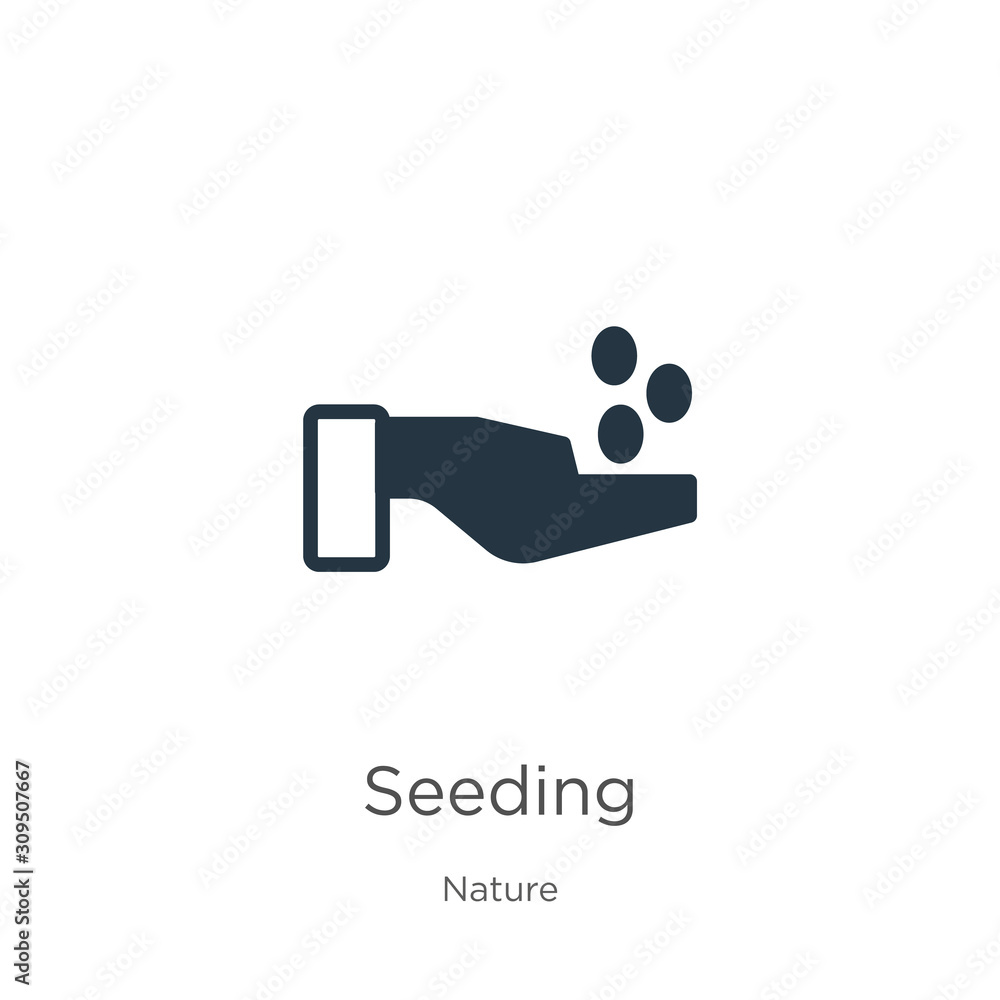 Seeding icon vector. Trendy flat seeding icon from nature collection isolated on white ...