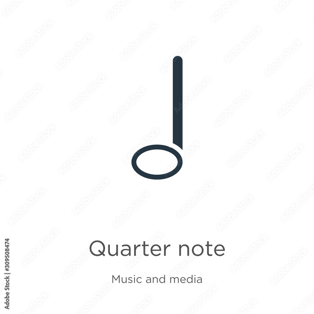 Quarter note icon vector. Trendy flat quarter note icon from music and ...