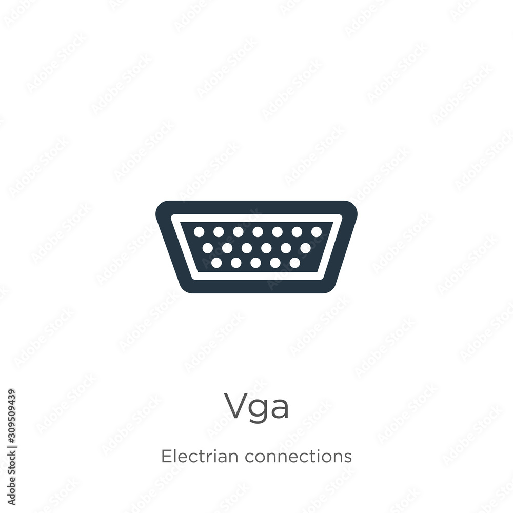 Vga icon vector. Trendy flat vga icon from electrian connections ...