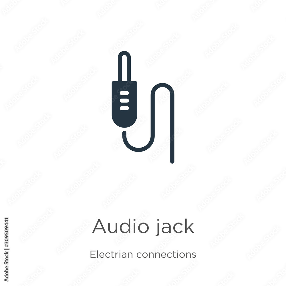 Audio jack icon vector. Trendy flat audio jack icon from electrian ...