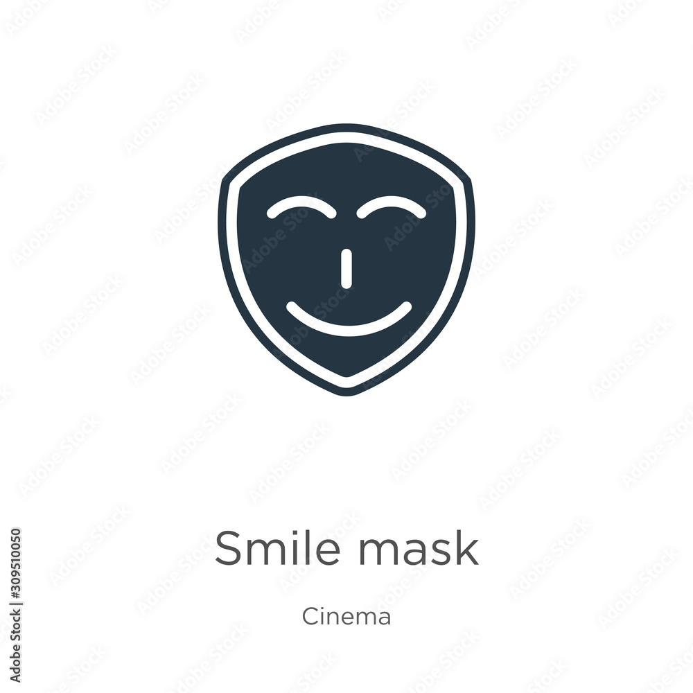 Smile mask icon vector. Trendy flat smile mask icon from cinema ...