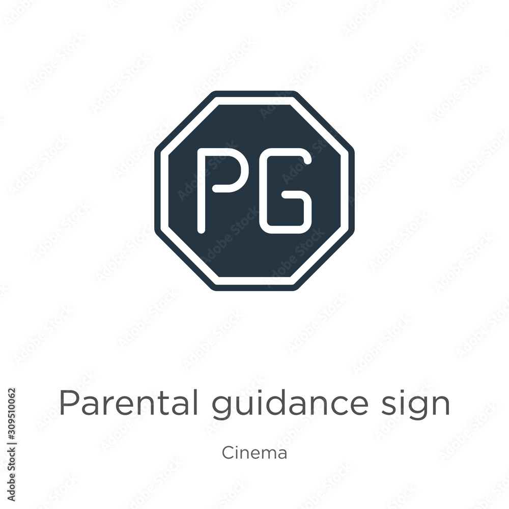 Parental guidance sign icon vector. Trendy flat parental guidance sign ...