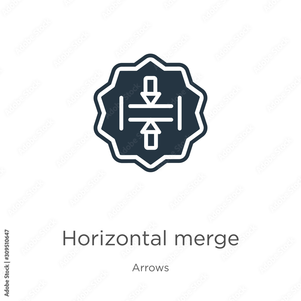 Horizontal merge icon vector. Trendy flat horizontal merge icon from ...