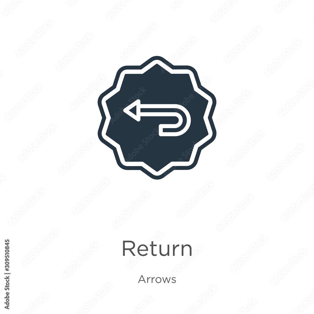 Return icon vector. Trendy flat return icon from arrows collection ...