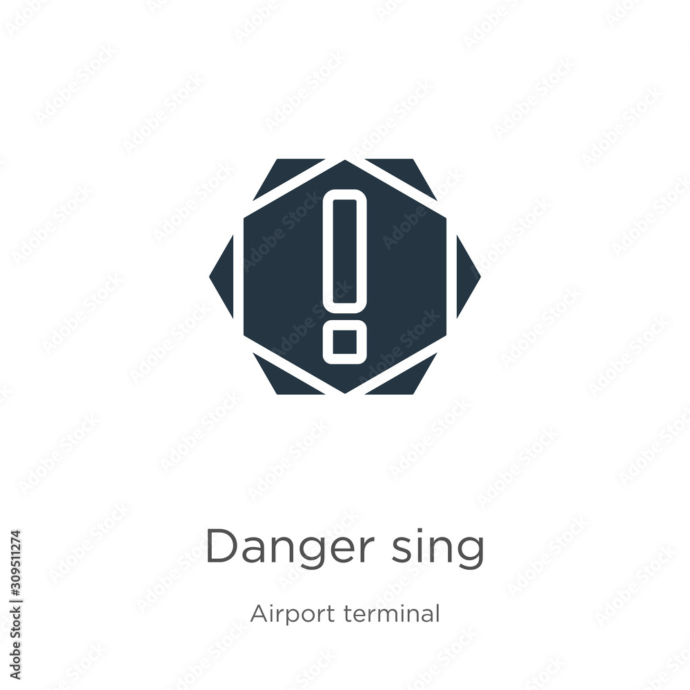 Danger sing icon vector. Trendy flat danger sing icon from airport ...