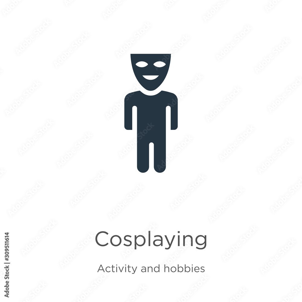 Cosplaying icon vector. Trendy flat cosplaying icon from activity and ...