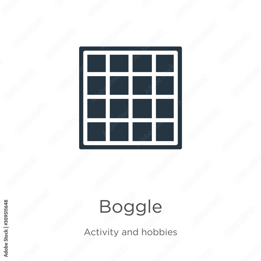 Boggle icon vector. Trendy flat boggle icon from activity and hobbies ...