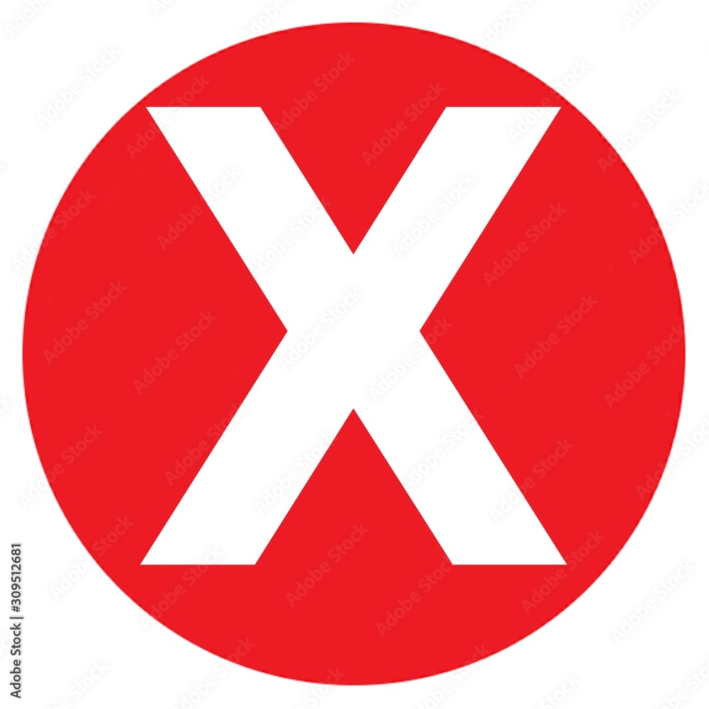The Letter X Big Red Dot Letters and Numbers Stock Illustration | Adobe ...