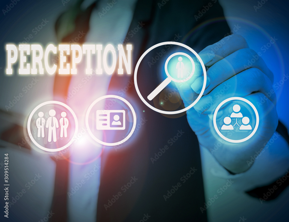 Conceptual hand writing showing Perception. Concept meaning individuals ...