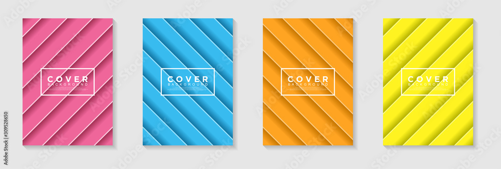 Vector Illustration of Vertical A4 Cover banners with Abstract ...
