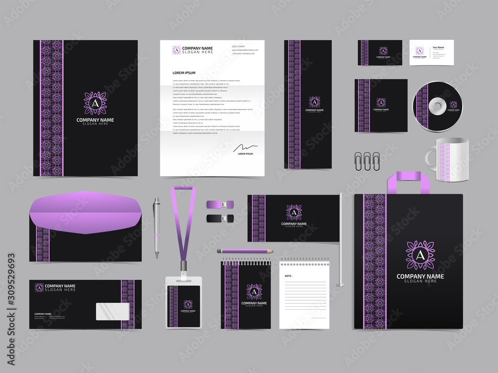 Corporate identity set branding template design kit. editable brand ...